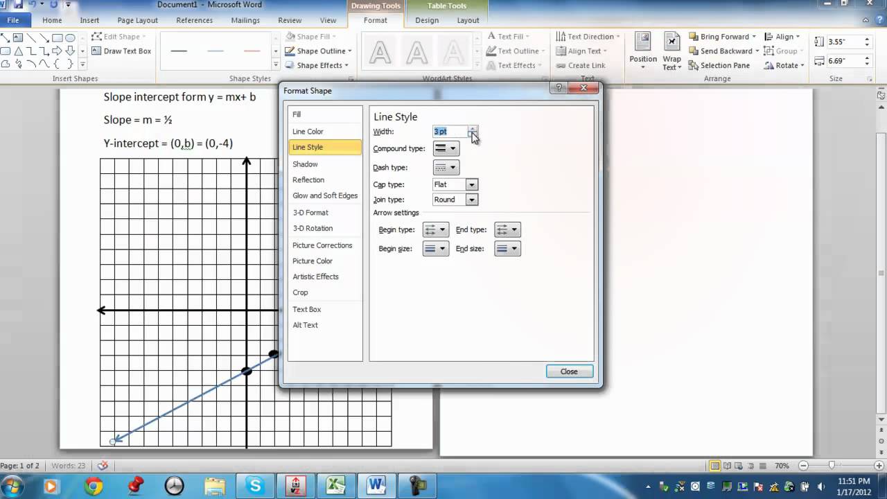 Graph the equation y = (.5)x - 4 by Tim Manzke - YouTube