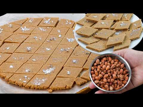 Badam Barfi 😍 | Peanut Barfi Sweet Recipe | Festival Sweets | N'Oven
