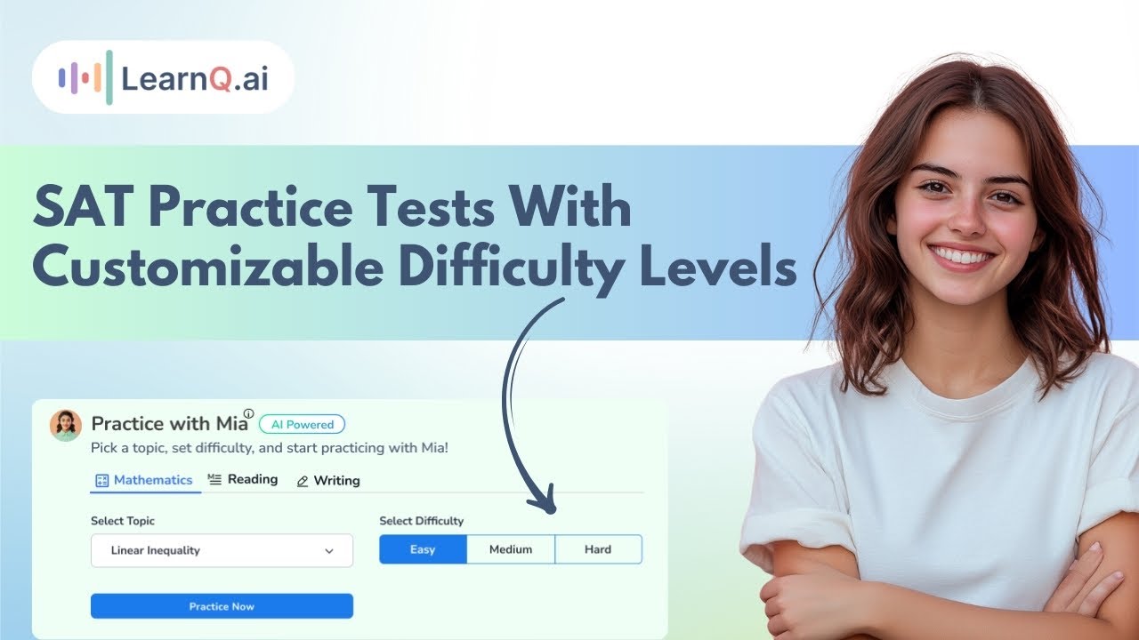 New Feature Launch - SAT Practice with Mia | Select Difficulty Level - YouTube