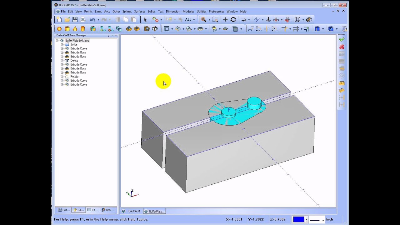 bufferplatesoftjaws BobCAD V27 - YouTube