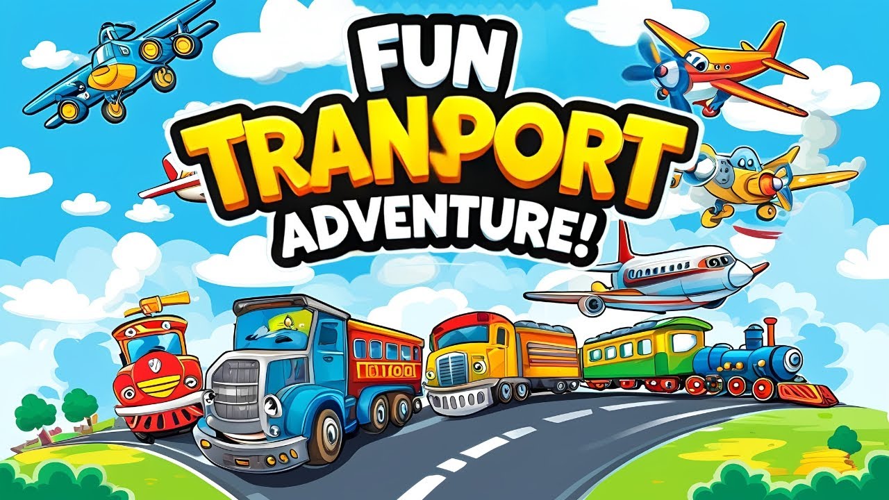 Fun Transport Adventure for Kids! Learn About Cars, Trains, Planes ...