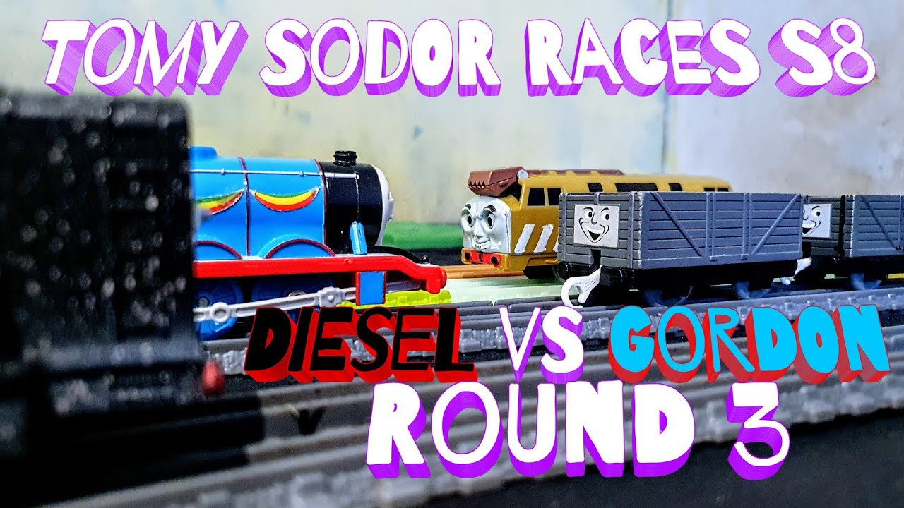 Tomy Sodor Races: Diesel vs Gordon S8 Round 3, Race 3! - YouTube