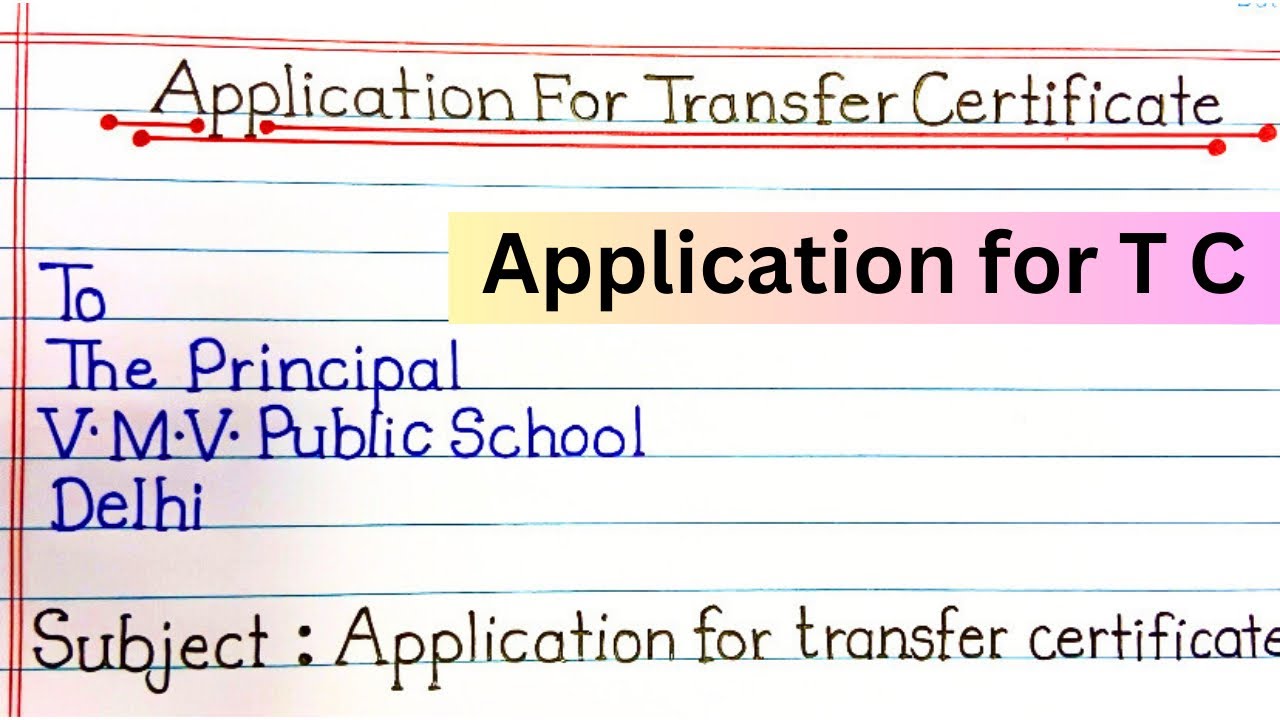 Application for TC /TC application/how to write a application for ...