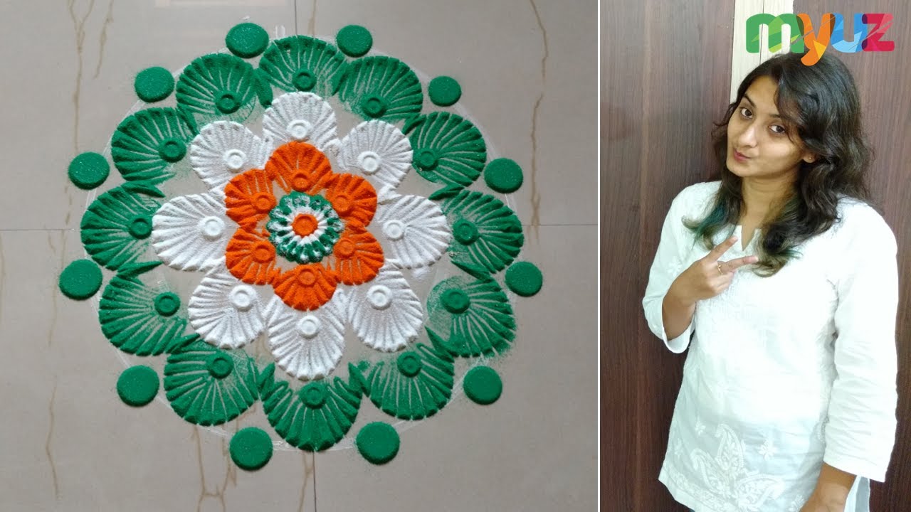 Patriotic & Tricolor Rangoli Design for Independence Day 2018 | Rangoli ...