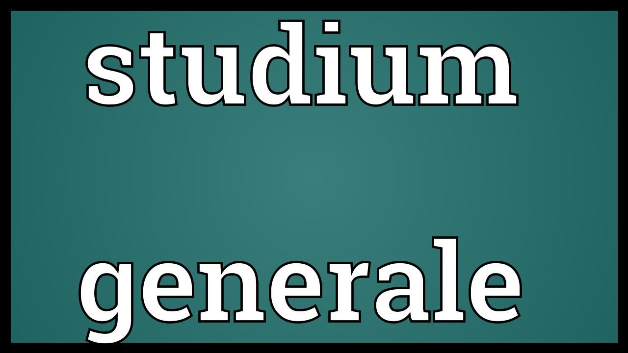 Studium generale Meaning - YouTube