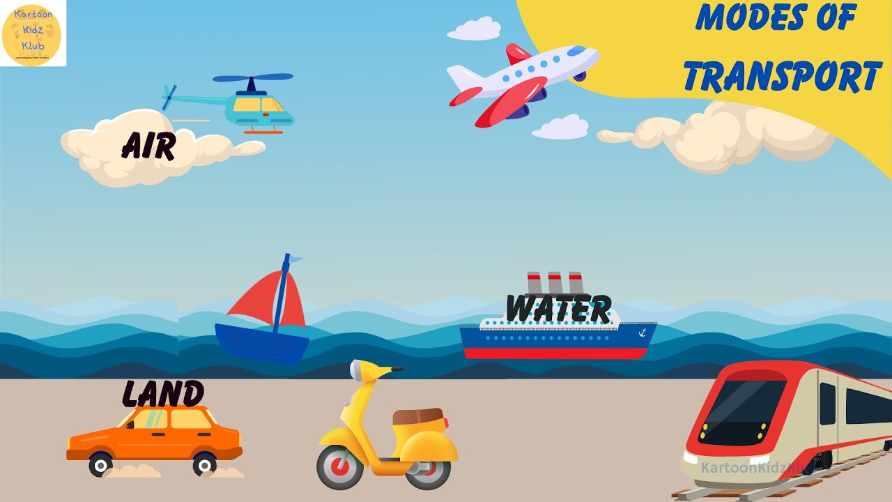 Modes of Transport | Land, Air and Water transport for kids | Means of ...