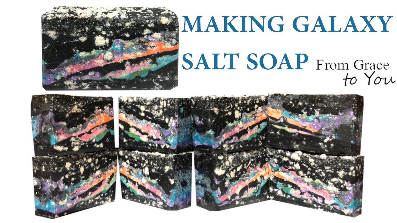 Making "Galaxy" Salt Spa Soap - YouTube