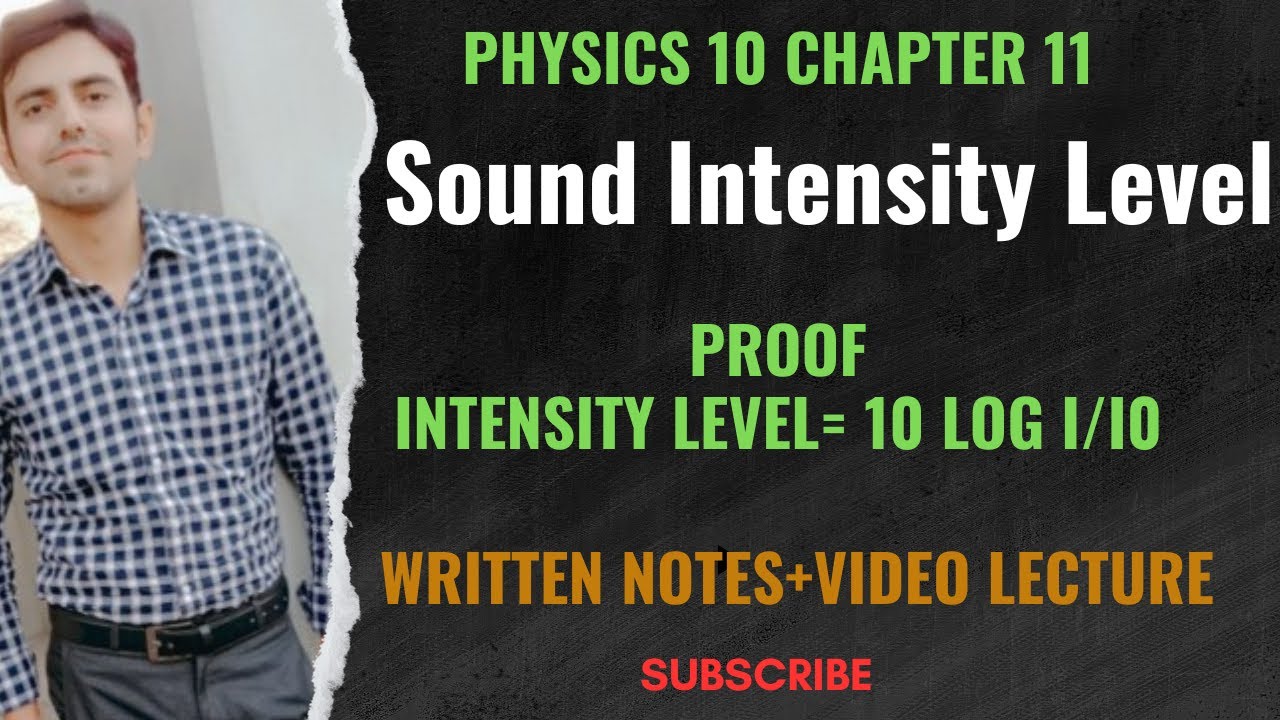 Sound intensity level | proof Intensity Level= 10 Log I/I0 | Physics ...