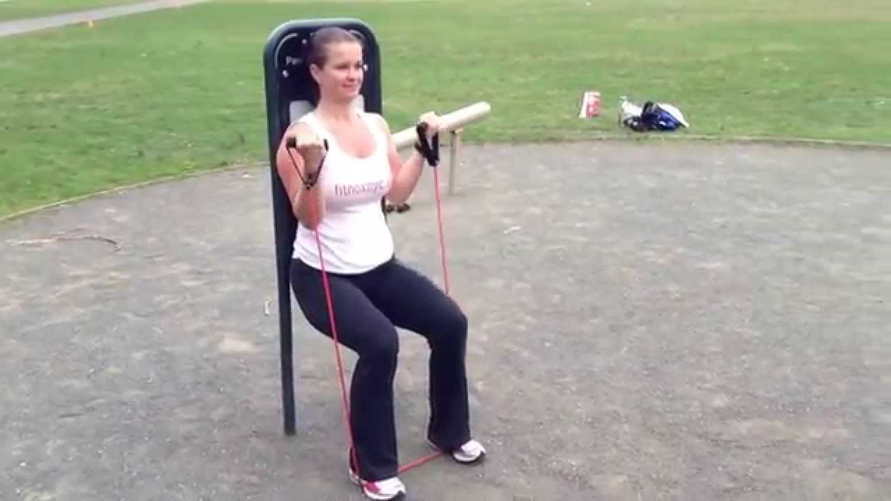 Wall squats with band biceps curls. - YouTube