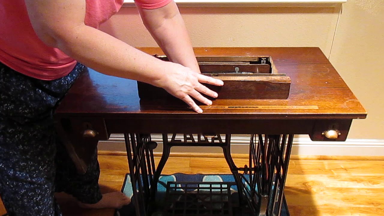 Lada treadle sewing cabinet #945 No. 1 - YouTube
