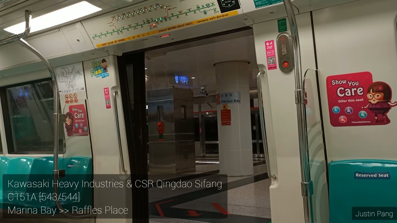 [Night Ride] SMRT NSL C151A [543/544] Marina Bay to Raffles Place - YouTube