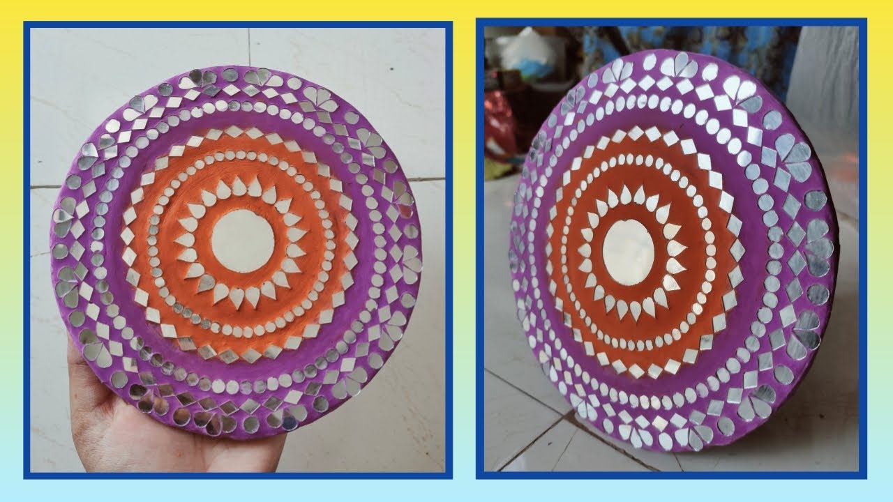 Beautiful Mosaic art with cardboard and wall putty. DIY Mosaic art. DIY ...