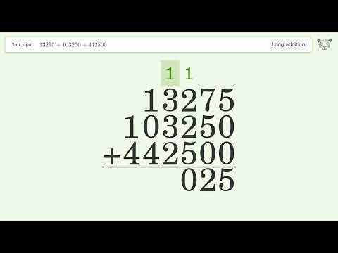Long Addition Problem 13275+103250+442500: Step-by-Step Video Solution ...