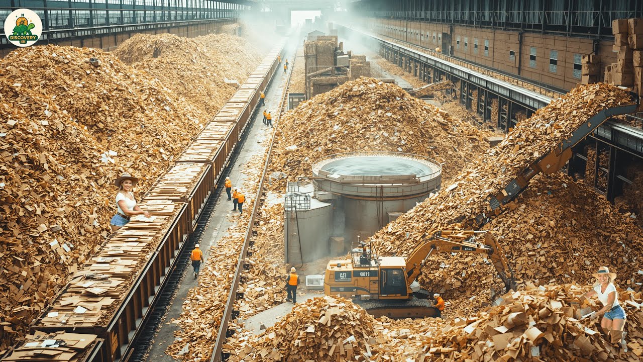 Exploring the Super Giant Cardboard Recycling Plant in America with an ...