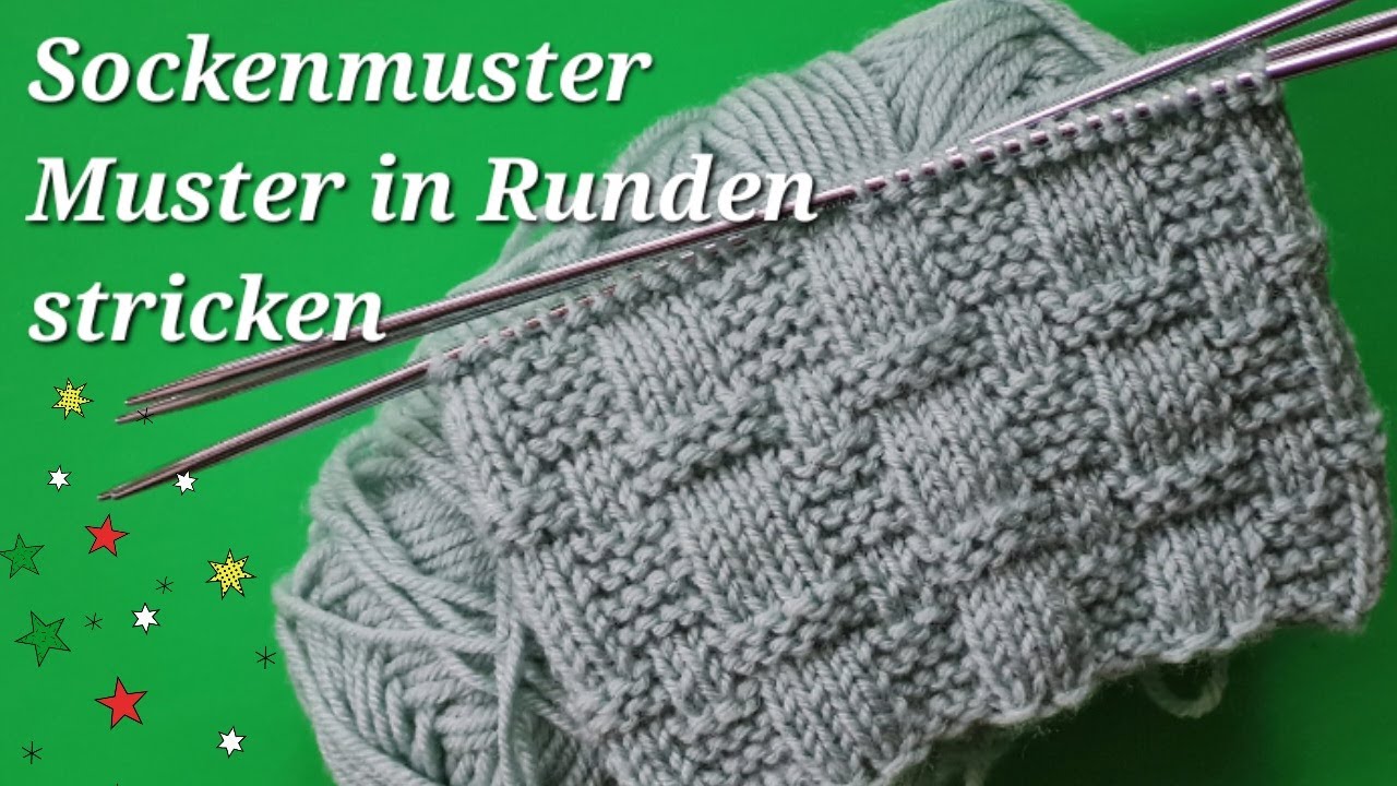 Sockenmuster, Muster in Runden stricken - YouTube