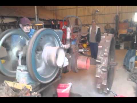 Rockett welding home built hit and miss tractor - YouTube