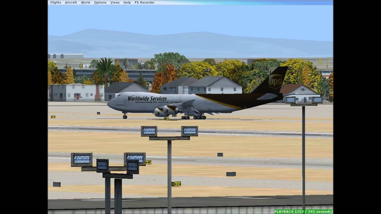 FSX: UPS 747-8F LAX-HKG - YouTube