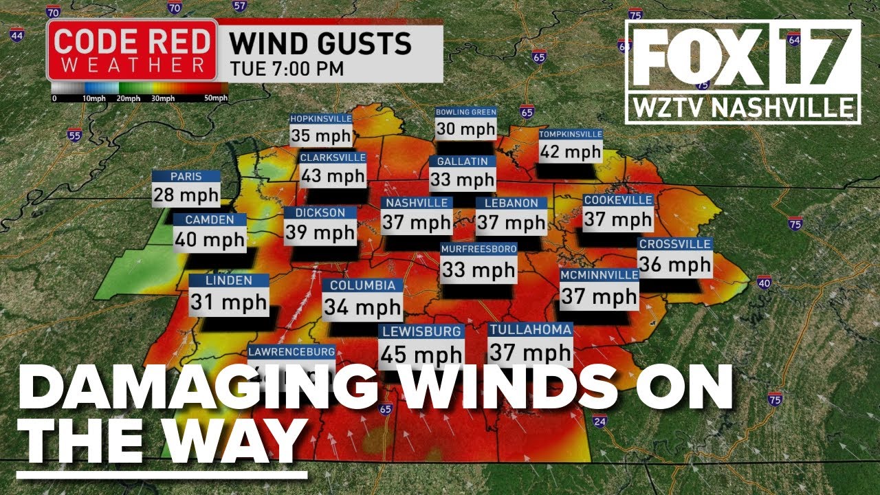 Large wind gusts and storms on the way: Your evening Code Red forecast - YouTube