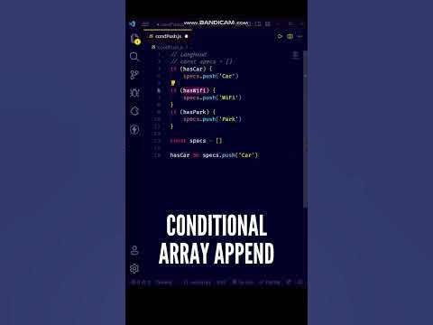 😋😋 Conditional Append Array Shorthand in JavaScript #shorts #javascript #programming # ...