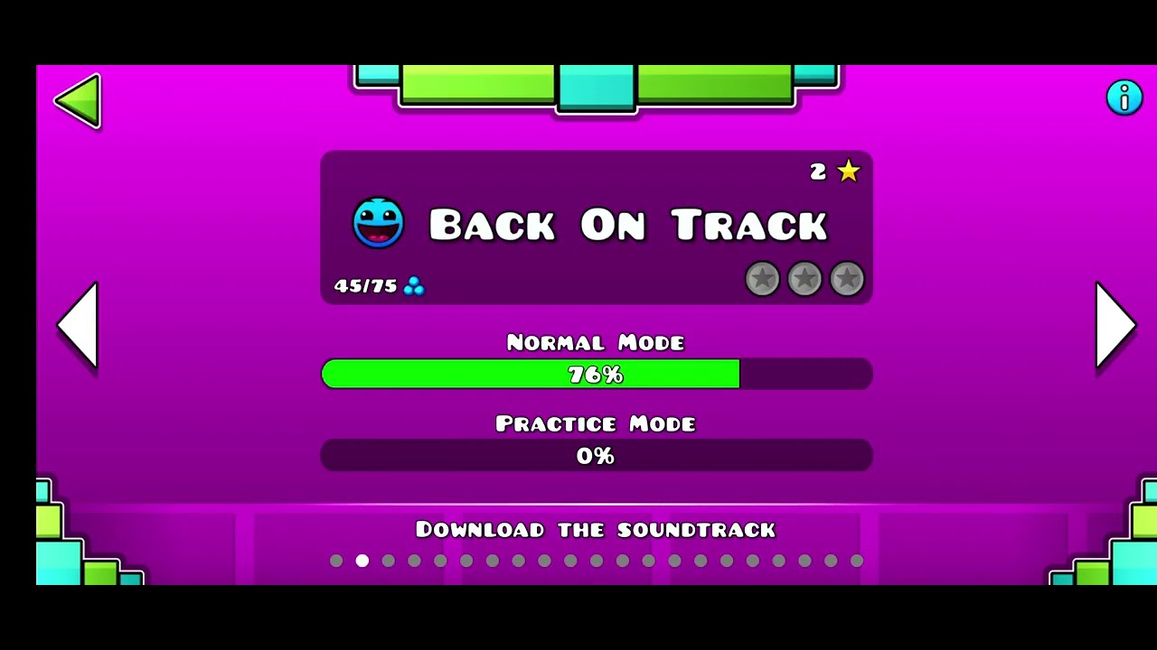 Back on track level 2 (geometry dash - YouTube