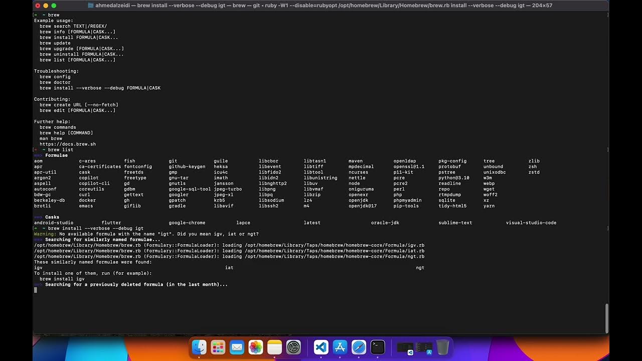 Home-Brew: Troubleshooting: brew install --verbose --debug FORMULA|CASK - YouTube