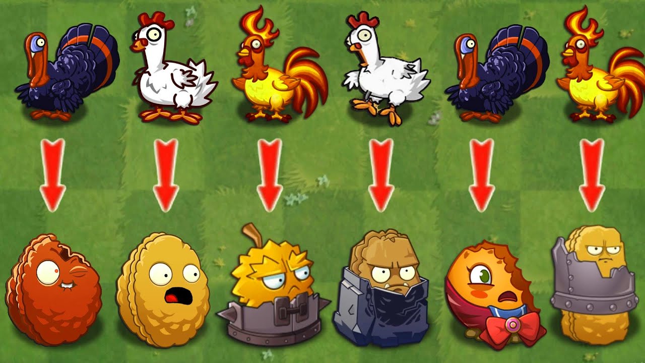 PvZ2 Challenge - 10 Plants Vs 500 Chicken & Turkey Zombies - Who Will ...