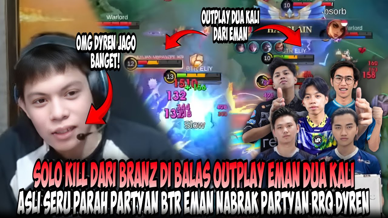 BTR EMAN VS RRQ DYREN‼️GAME SERU SOLO KILL & OUT PLAY GILA DI GAME INI‼ ...