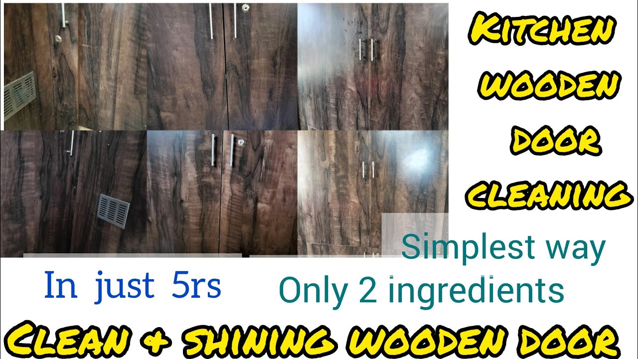 Kitchen wooden door cleaning | Make it shine | Simplest way 2 ...