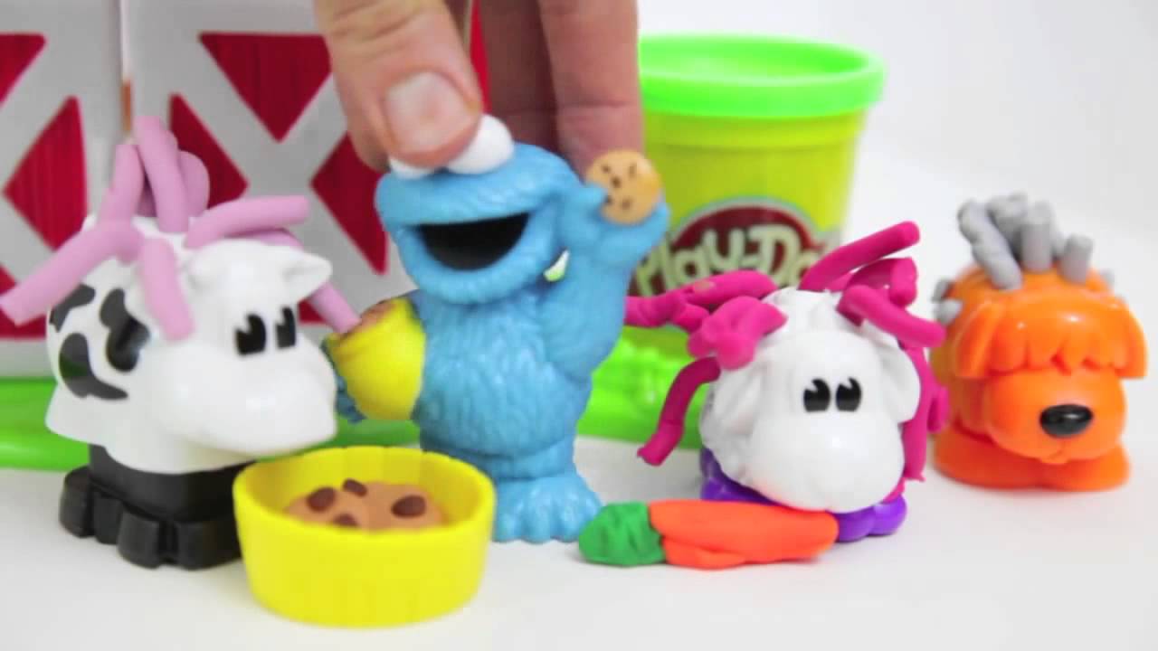 Play Doh Barnyard Pals Cookie Monster Steps In Cow Pie Play Dough ...