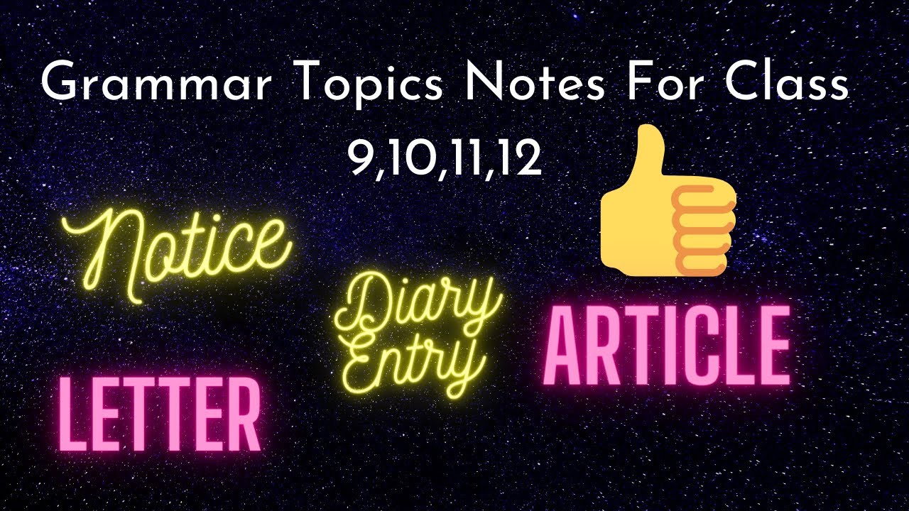 Some Important topics of English Grammar For Class 9 to 12 - YouTube