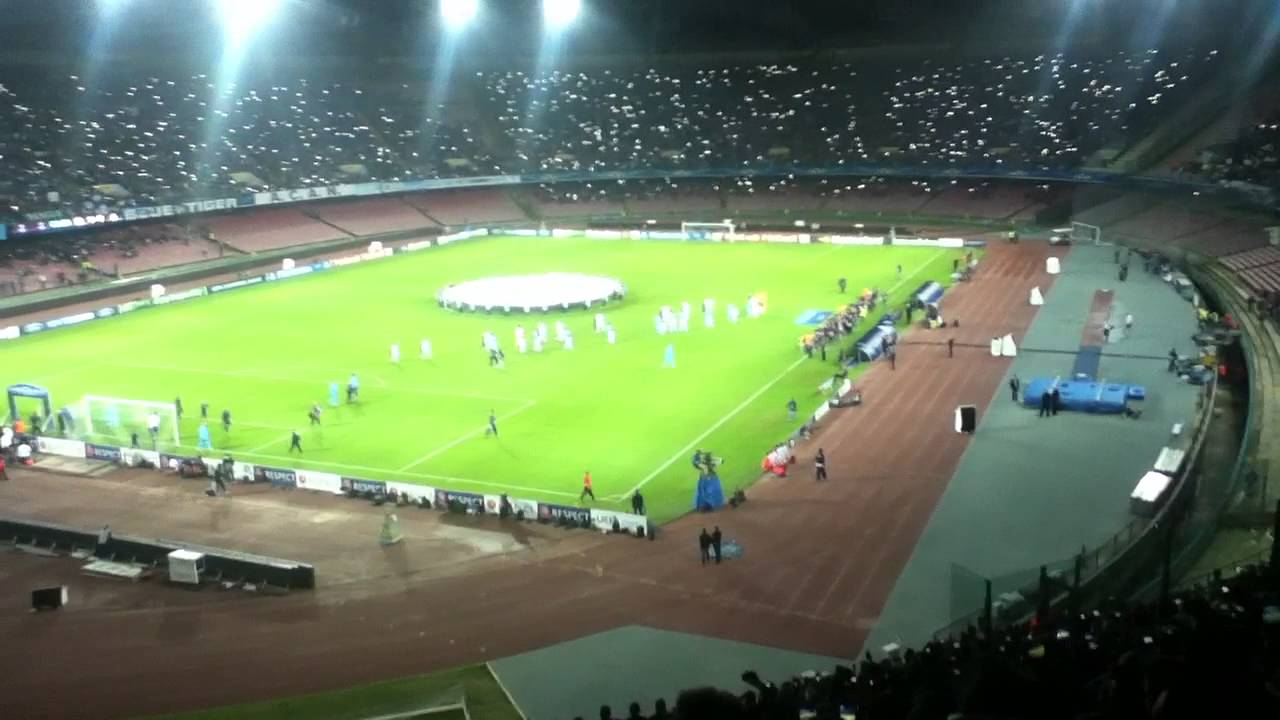 Napoli-Marsiglia 3-2 06-11-2013 Ingresso in campo e inno Champions ...