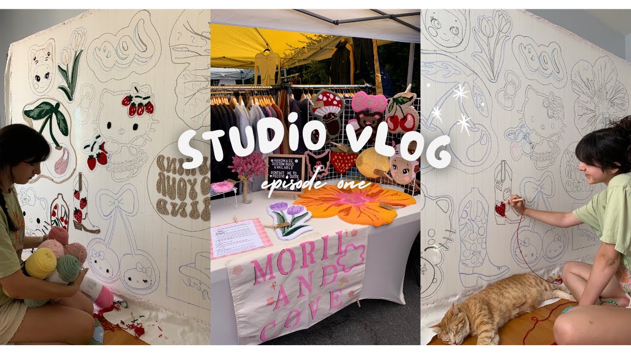 Prepping for a market, tuft rugs with me + rug tufting tips // art vlog ...