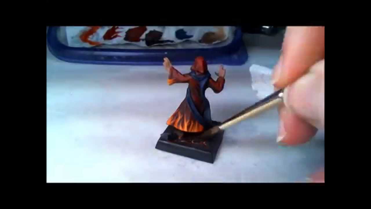 Painting a 1 Hour Miniature- Fire freehand - YouTube
