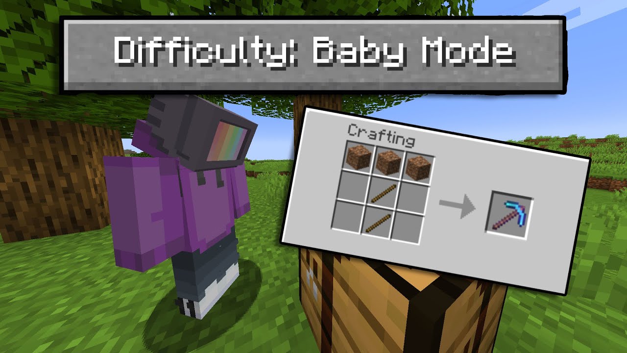 I beat Minecraft on "Baby Mode" Difficulty... - YouTube