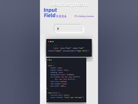 Neumorphic Input Field Using CSS #shorts #html #css - YouTube