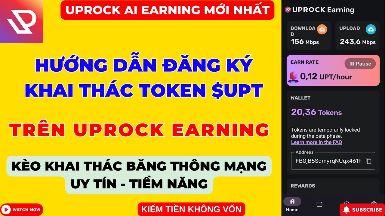Uprock Ai Earning - Hướng Dẫn Khai Thác Token $UPT - Dự Án Hot Đăng Ký ...