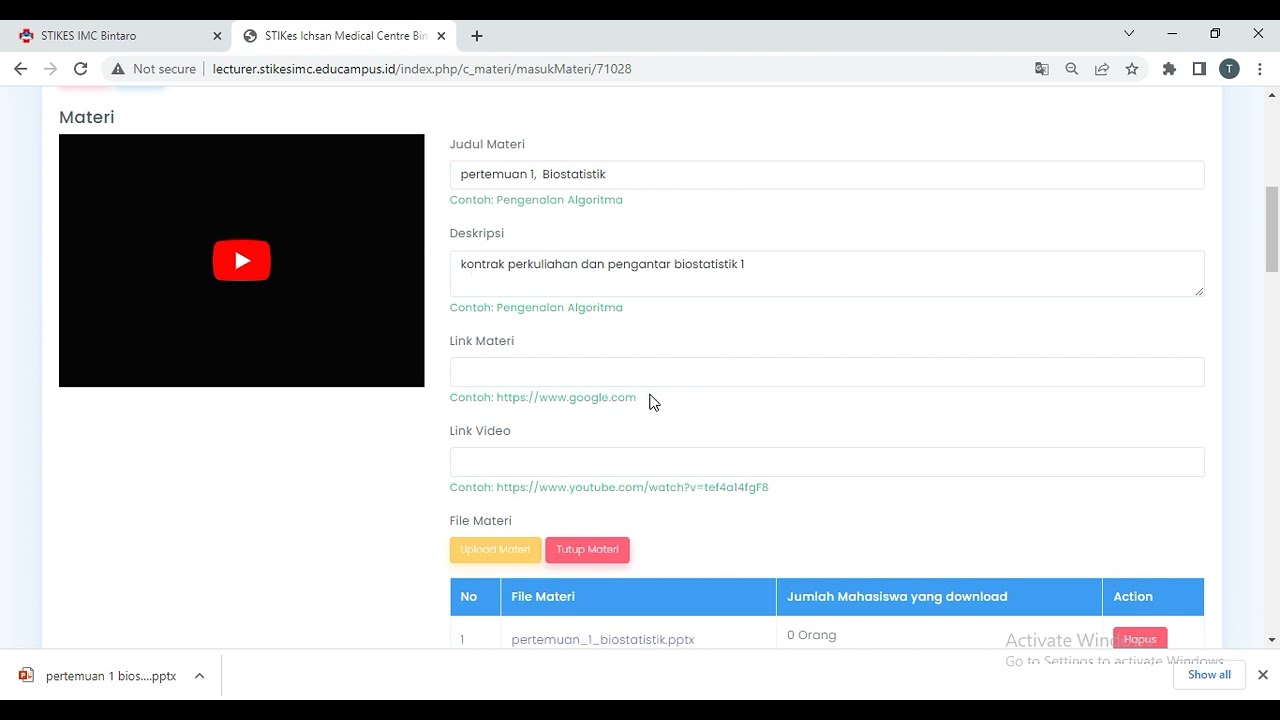 Tutorial E-Learning Dosen - YouTube