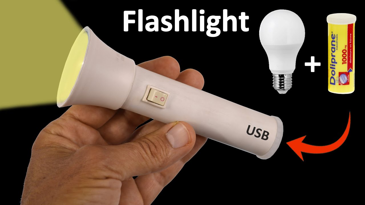 How to make rechargeable Flashlight using lithium battery and LED bulb ...