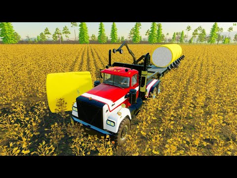 FS22 SELL COTTON BALES AND COTTON HARVESTING WILD WEST FARM - YouTube