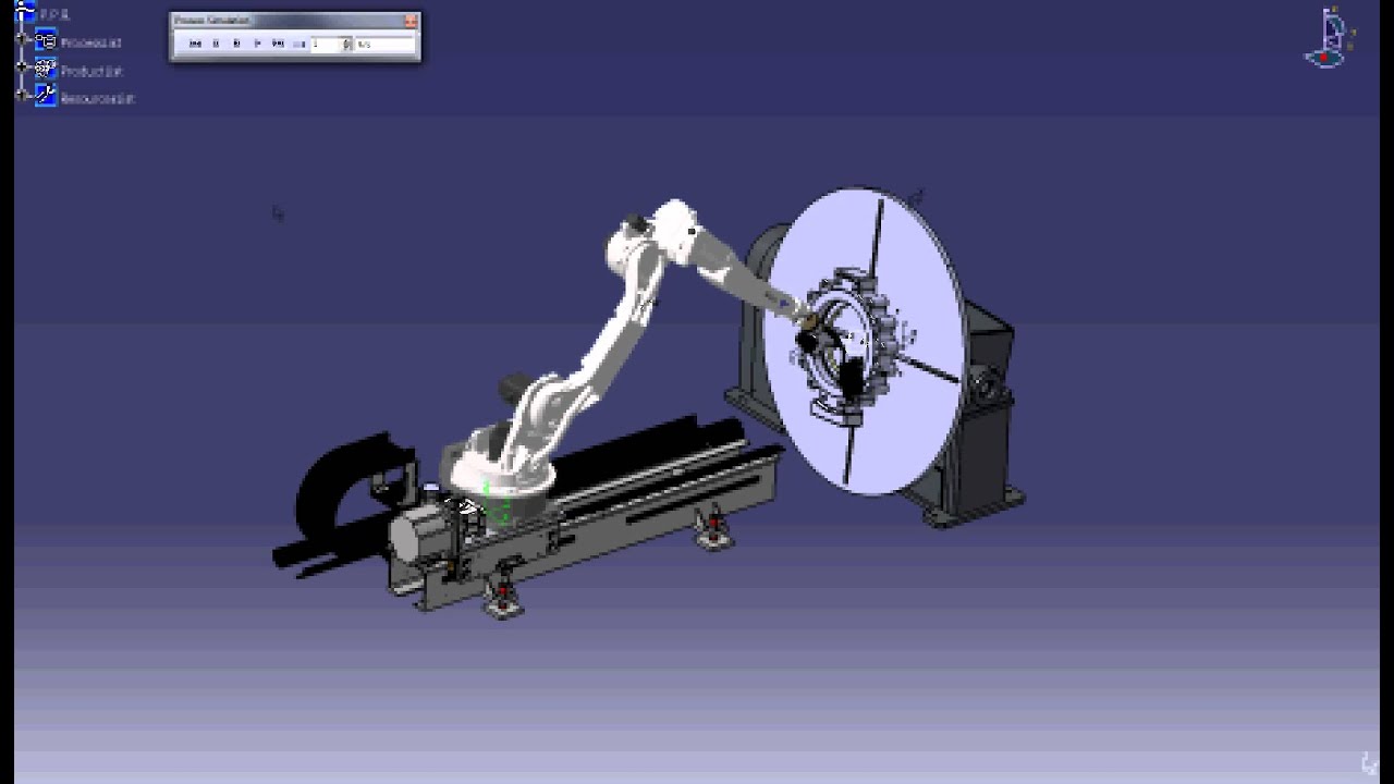 Delmia V5 Robotic welding - YouTube