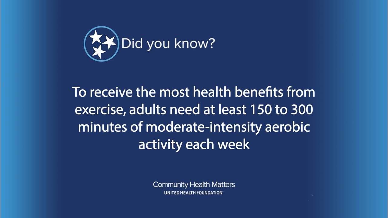 For the most health benefits, adults need 150 to 300 minutes of ...