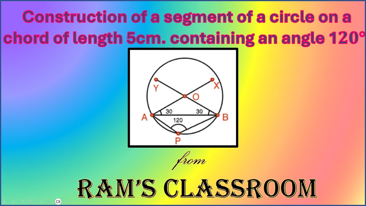 Construction of a segment of a circle on a chord of length 5cm ...