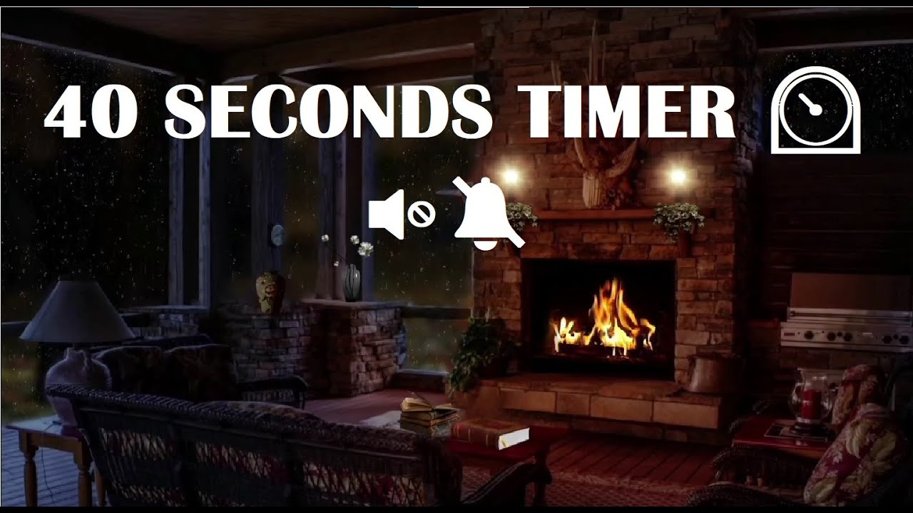 ⏲️ 40 Seconds Timer/Countdown 💤 Relaxing 🔇 No Music 🔕 No Alarm 🔥 Fireplace BLOW YOUR MIND 🤯🧠 ...