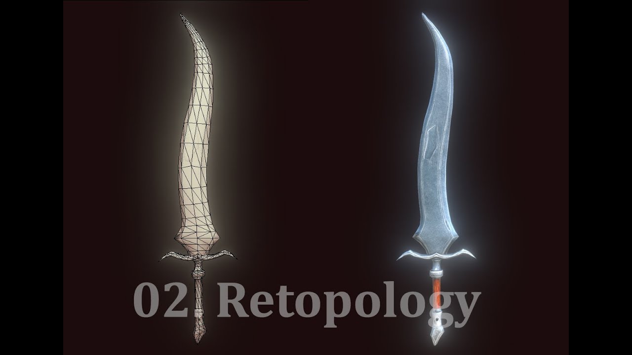 02. 3D Sword Modeling for Game Work Flow - Retopo - YouTube
