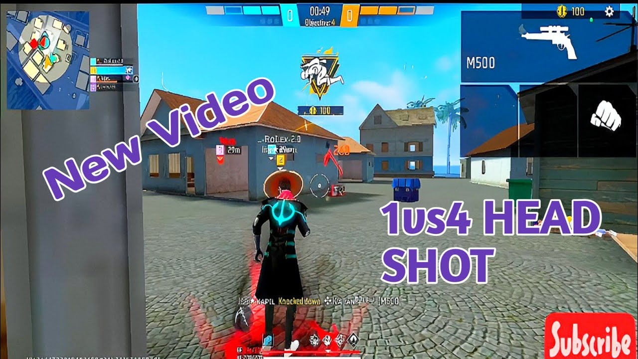 Only Headshot gameplay 1vs4 CS rank headshot #video#gaming#freefire# ...