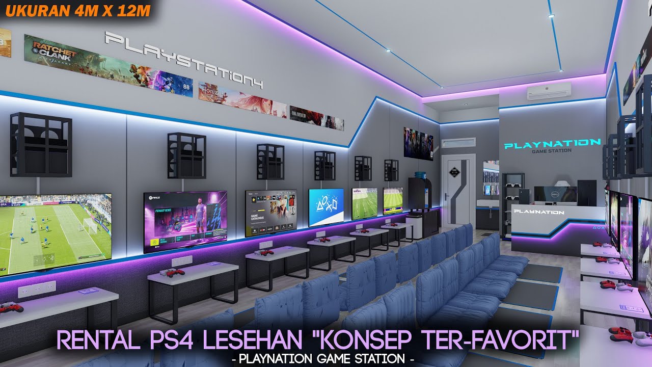 Design Rental PlayStation Lesehan 4m x 12m " PLAYNATION GAME STATION ...
