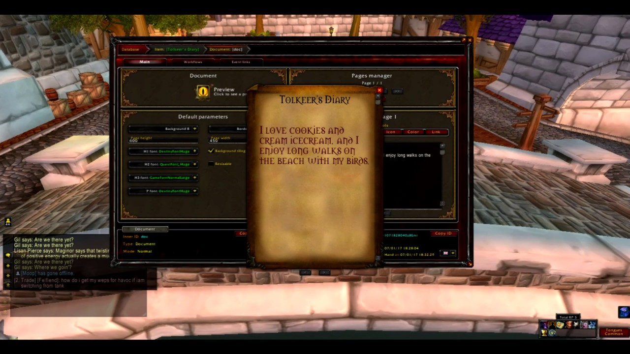 Making a simple item and a complex document with Total RP 3: Extended ...