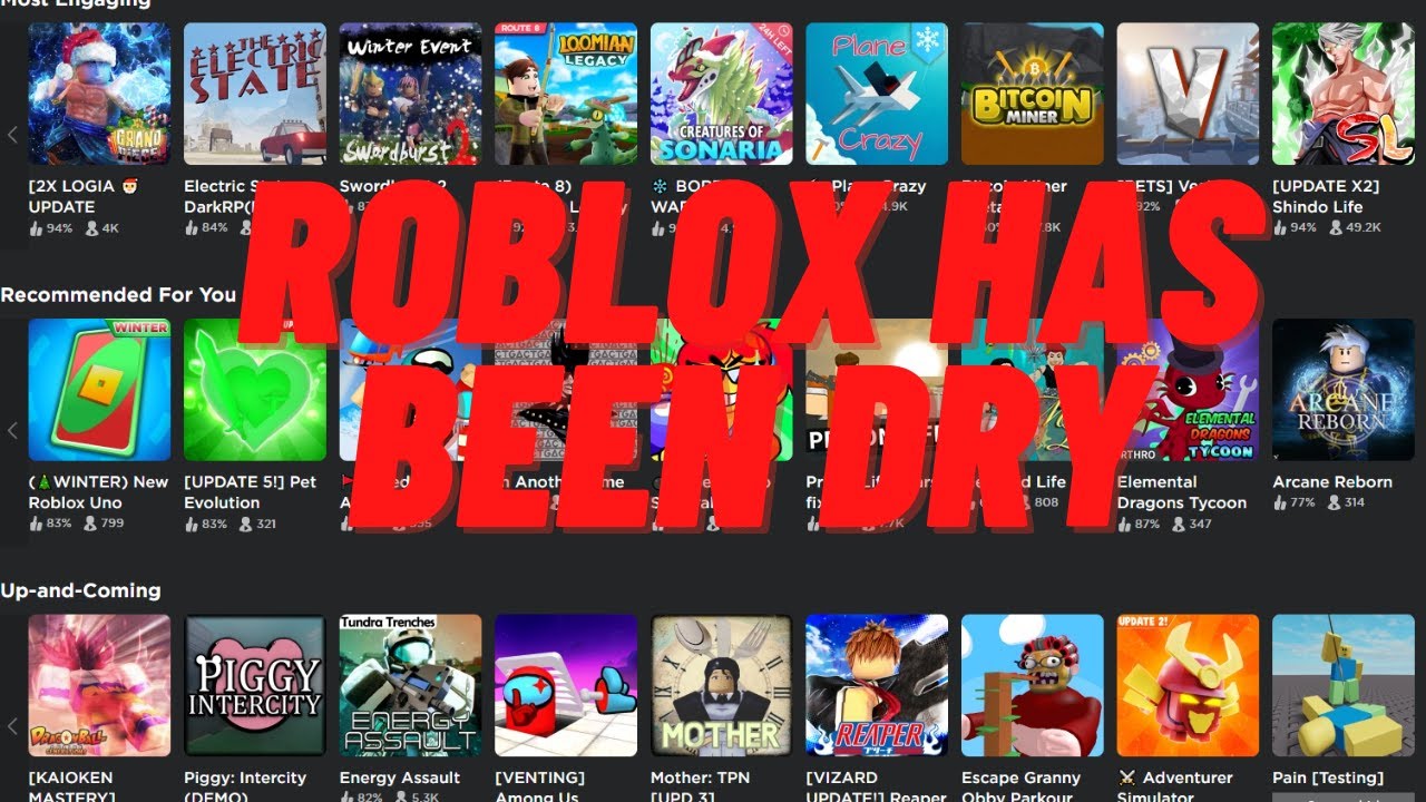 Roblox Has Been Dry - YouTube
