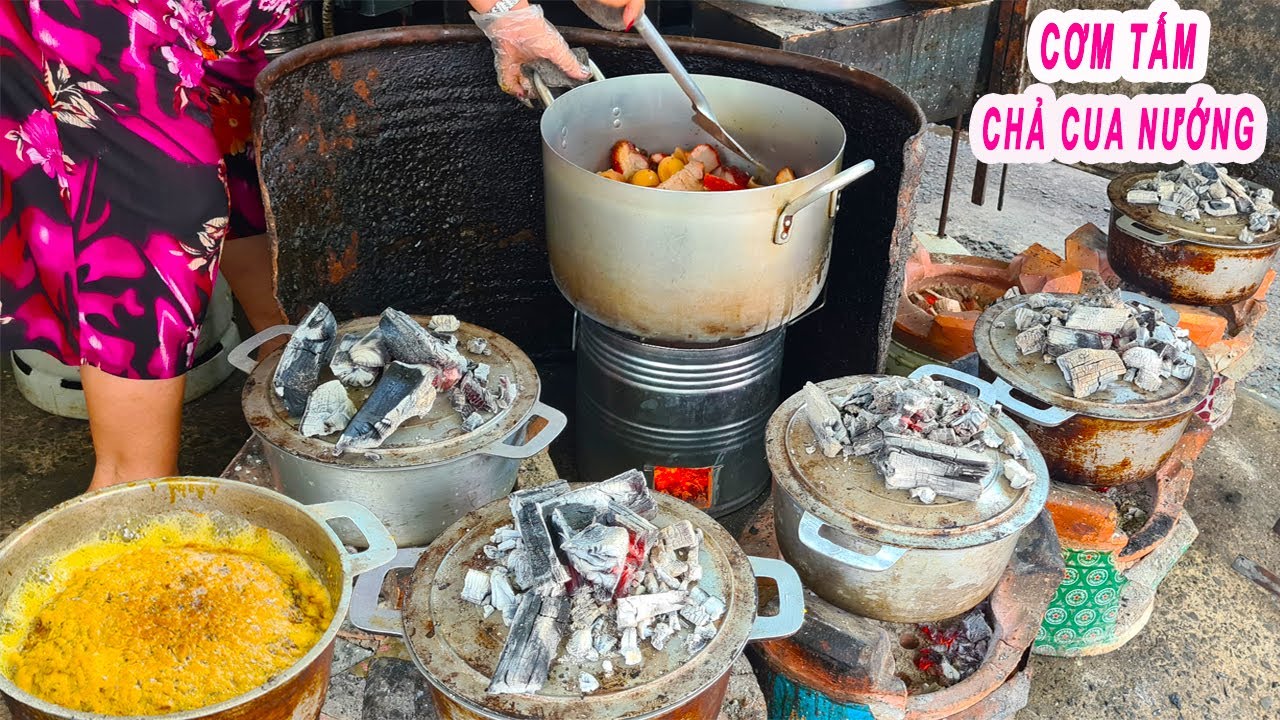 Cơm Tấm Chả Cua Nướng 35K | Cách Nướng Chả Cua 'cực chất' ở Sài Gòn ...