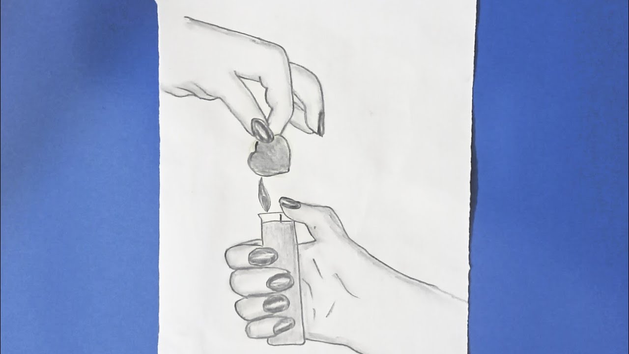 Easy pencil drawing hath mein later Jala ke Dil Jala rahe hain how to ...